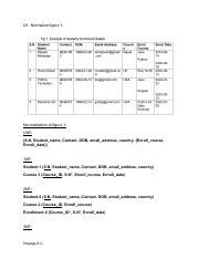 Normalization Pdf Q Normalize Figure Normalization Of Figure UNF S N Student Name