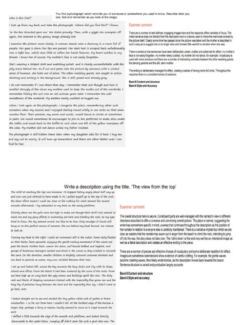 Descriptive Writing Model Pdf