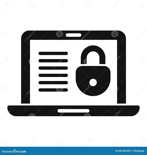 Laptop Ssl Certificate Icon Simple Vector Safety Design Stock Vector