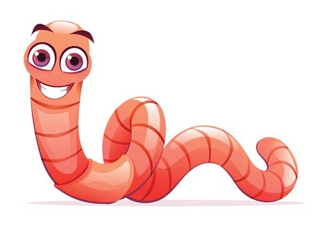 Cute Worm Cartoon Illustration Isolated On White Background 21623845