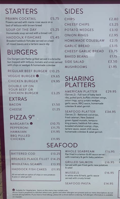 The York Hotel Full Menu Online