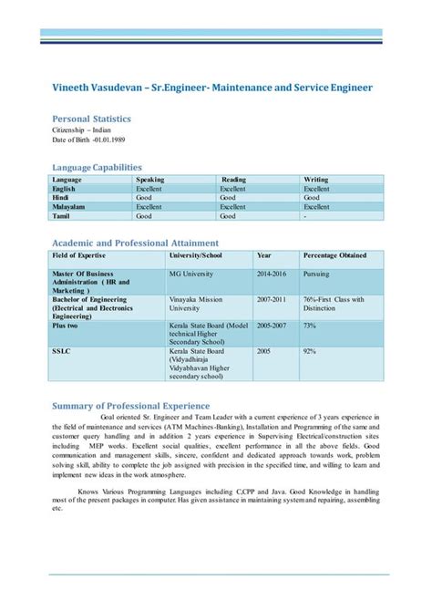 Electrical Engineer Cv Docx