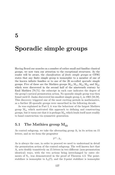 sporadic simple groups chapter 5 symmetric generation of groups
