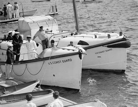 Two 36 Ft Motor Lifeboats Atype H On The Left And A Type Tr On The Right Probably In Boston