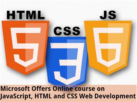 Microsoft Online Course On Javascript Html And Css Web Development
