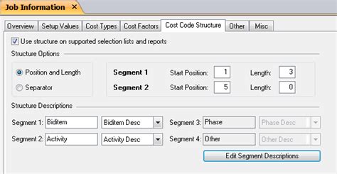 How To Adjust Cost Code Structure