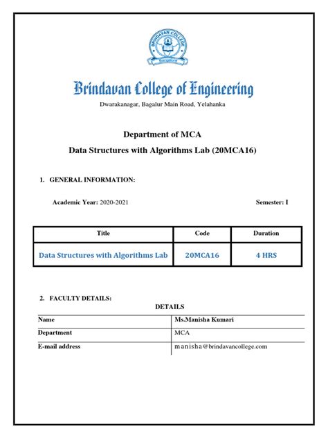 Mca Data Structures Lab Guide Pdf