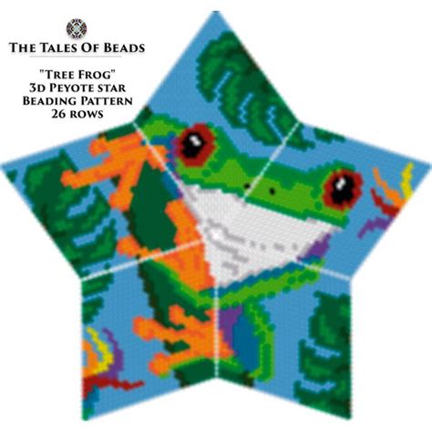 Peyote Star Pattern Tree Frog Beaded Star Pattern Tropical Inspire Uplift