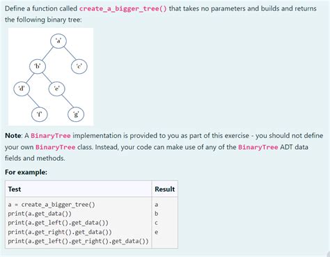 Solved Define A Function Called Createabiggertree That
