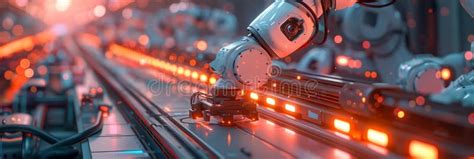 Robotic Arms Assembling Products On Manufacturing Lines Stock Illustration Illustration Of