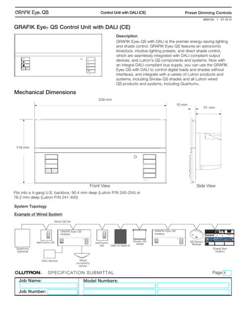 Grafik Eye® Qs Control Unit With Dali Ce