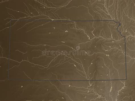 Kansas United States Of America Sepia No Legend Stock Illustration