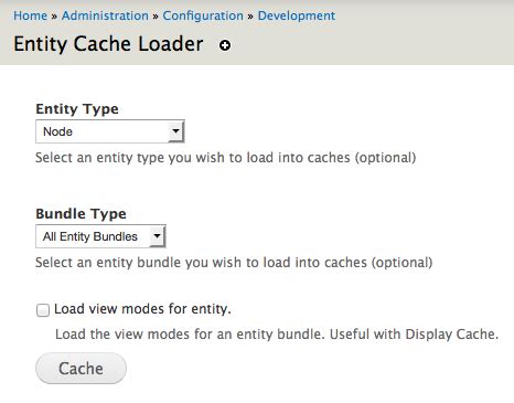 Entity Cache Loader Drupal Org