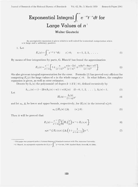 Pdf Exponential Integral For Large Values Of N