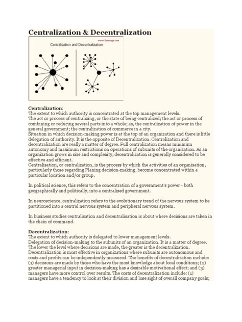 Centralization Leadership Decision Making And Pdf Decentralization