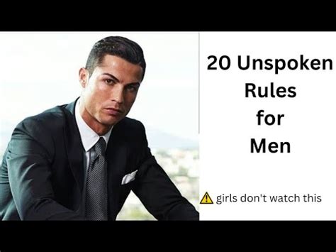 20 Unspoken Rules For Men Youtube