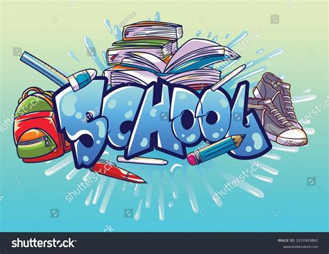Graffiti Illustration Education Art School Studio Stock Vector Royalty