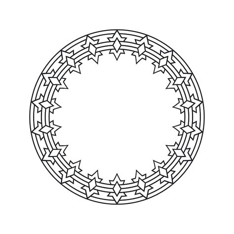 Ornamental Pattern Design Circle Frame Ornamental Circular Knot Pattern