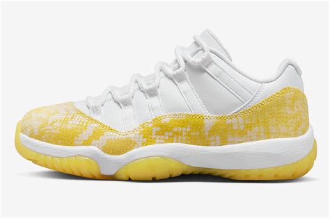 Air Jordan 11 Retro Low White Tour Yellow Sail Snakeskin Ah7860 107