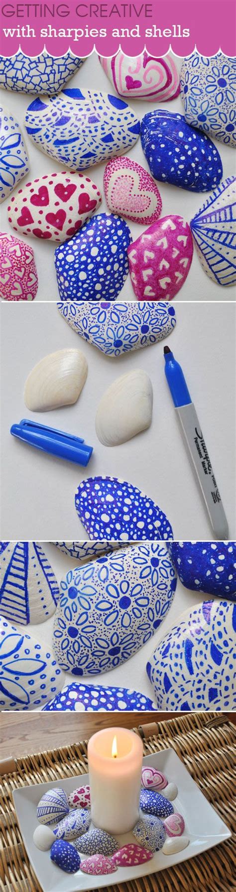 Decorated Shells With Sharpies Diy Sharpie Crafts Shell Crafts