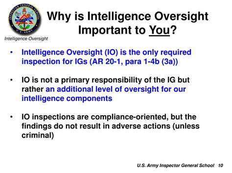 Ppt Us Army Ig School Intelligence Oversight And Responsibilities