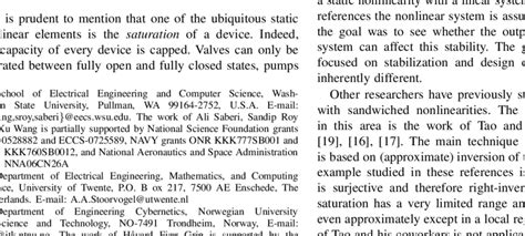 Static Nonlinearity Sandwiched Between Two Linear Systems Download