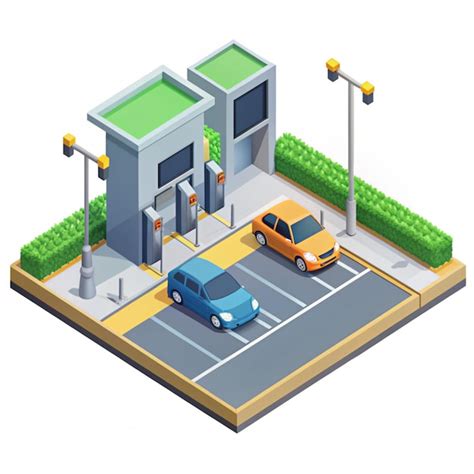 Isometric Parking Payment Station 3d Vector Design Premium Ai