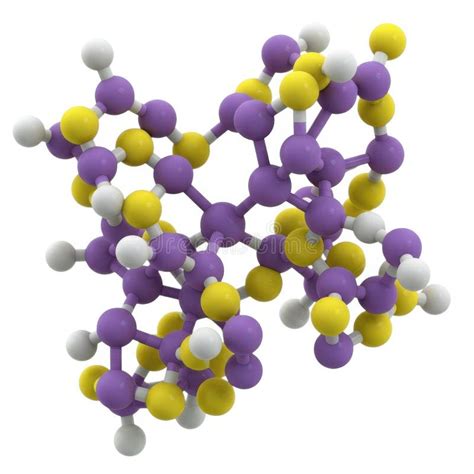 Molecular Structure Visualization On White Background Stock