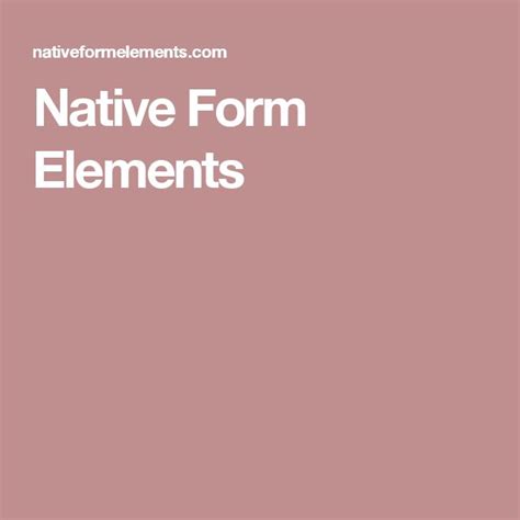 Native Form Elements