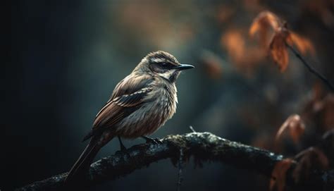 Perching Tit Close Up Focused On Beak Beauty In Nature Generated By Ai