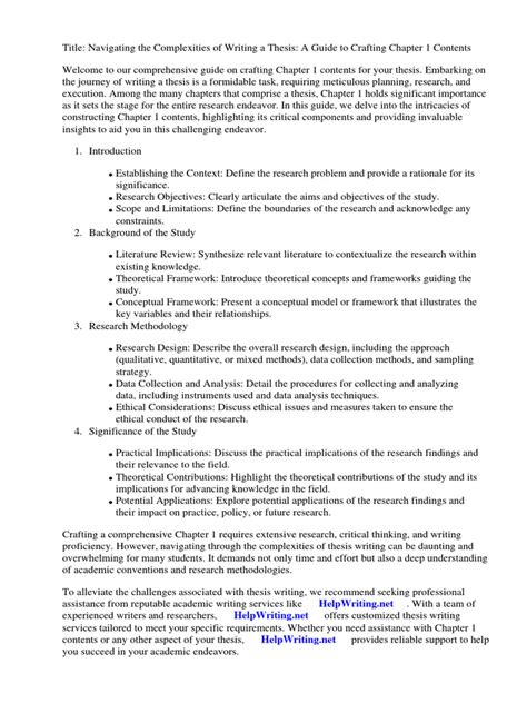 Thesis Chapter 1 Contents Pdf Thesis Methodology