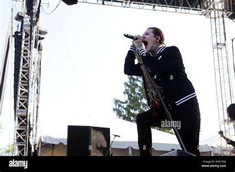 Chris Motionless Lead Singer Of Motionless In White Performs At