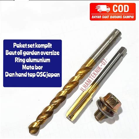 Jual Paket Set Komplit Baut Oli Gardan Oversize Set Ring Alumunium Set Mata Bor Dan Hand Tap Osg