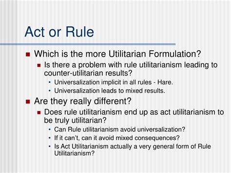 Ppt Today Which Utilitarian Equation How To Maximize Act Or Rule