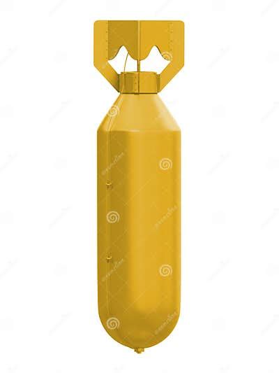 Yellow Nuke Or Nuclear Bomb From World War Two Isolated On A White