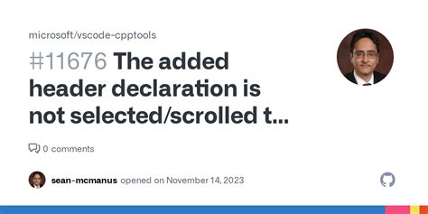 The Added Header Declaration Is Not Selected Scrolled To After Using Extract To Function