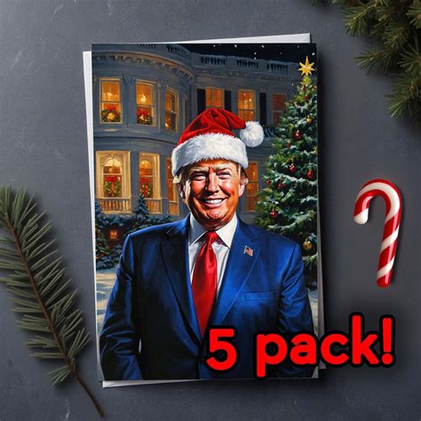 Trump Christmas Card 5 Pack White House Exterior 1 Holiday Card