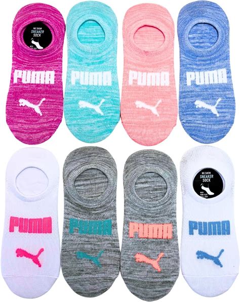 Puma Womens Sneaker Liner Socks 8 Pair Assorted Colors Fits 5 95