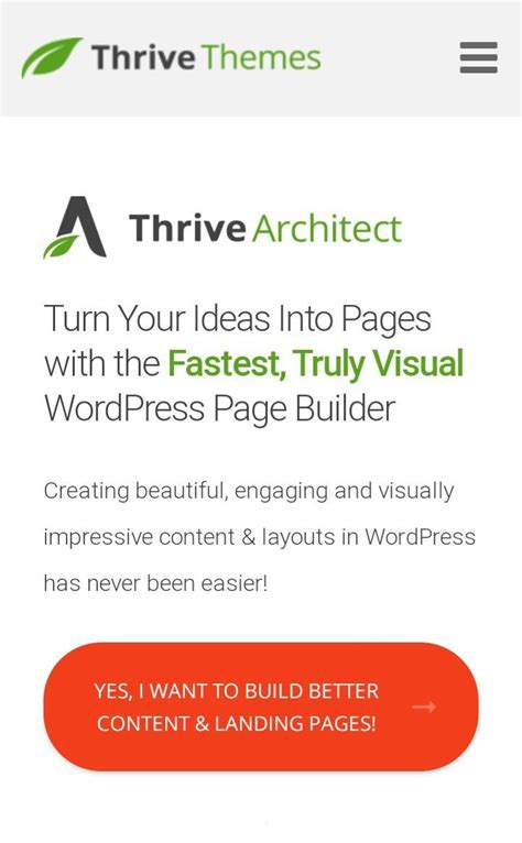 create landing page easily with thrive architect create landing page