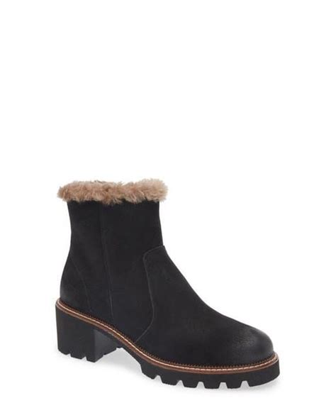 Paul Green Paul Wren Faux Fur Lined Boot In Black Lyst