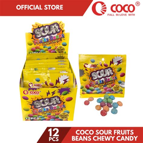 【buy 1 Take 1】coco Sour Fruits Beans Chewy Candy 12pack Per Inner Box Lazada Ph