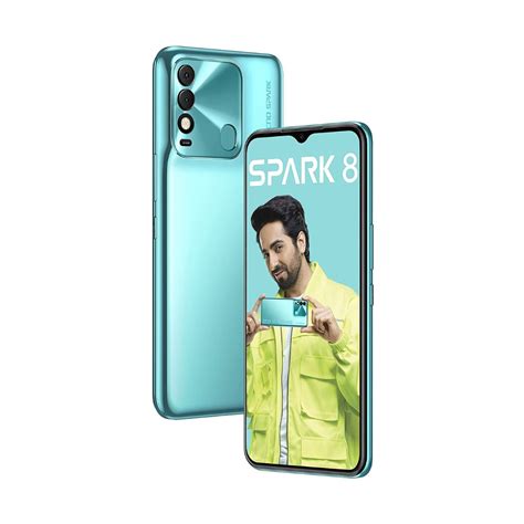 Tecno Spark Turquoise Cyan GB GB Storage MP Dual AI Camera New Metal Coding Design