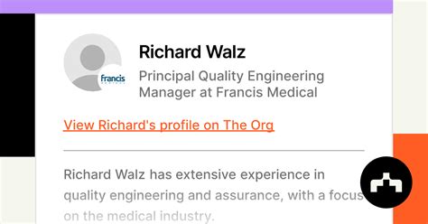 richard walz principal quality engineering manager at francis medical