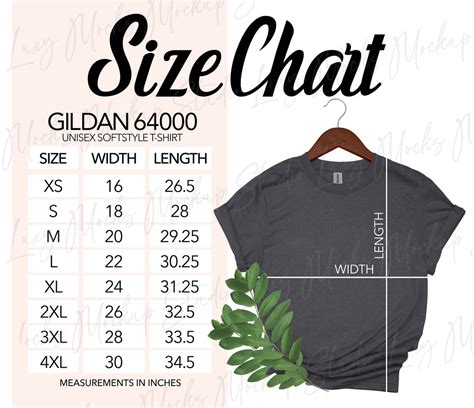 Gildan 64000 G640 Size Chart Hanger Flat Lay Gildan 64000 Softstyle