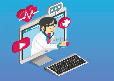 온라인 의사 상담 일러스트 무료 다운로드 Lovepik