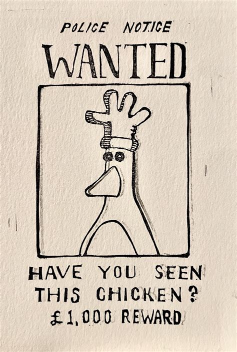 Feathers Mcgraw Wanted Poster Wallace And Gromit Art Etsy