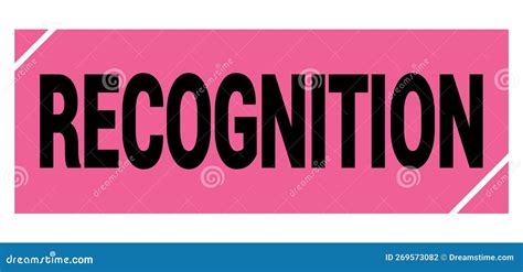 Recognition Text On Pink Black Grungy Stamp Sign Stock Illustration