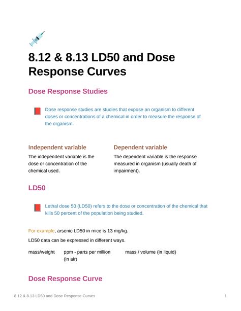 Ld50 And Dose Response Curves 8 And 8 Ld50 And Dose Response Curves 1 W 8 And 8 Ld50 And Dose