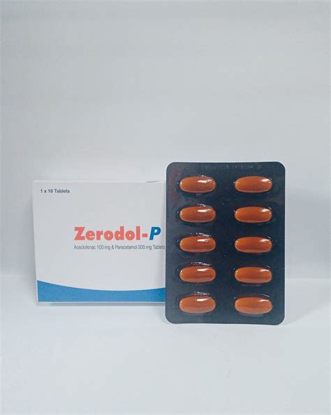 Zerodol P Aceclofenac 100mg And Paracetamol 500mg X 10 Tablets Beta