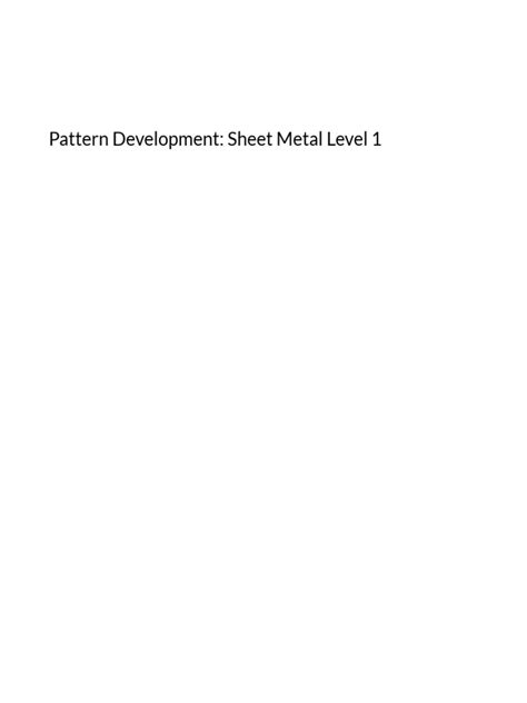 Pattern Development Sheet Metal Level 1 1628880196 Pdf Circle